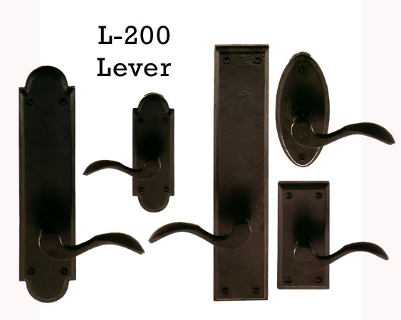 Hammered bronze door handles, knobs and levers for interior doors